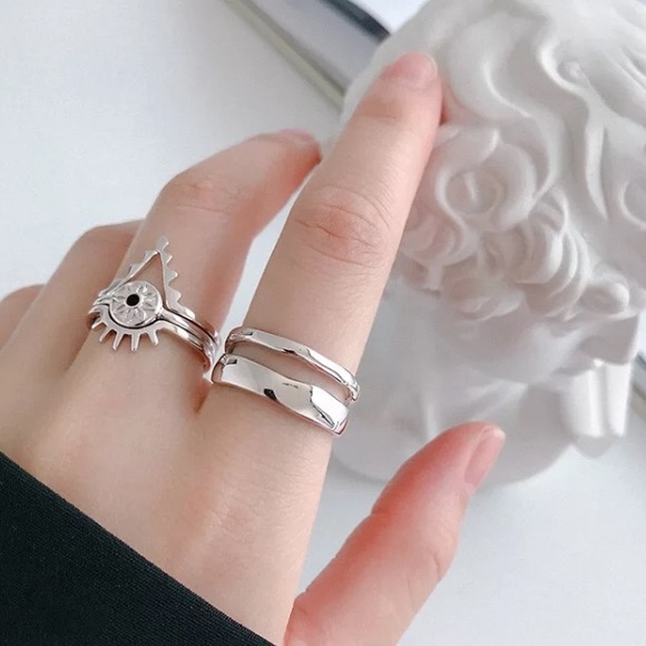 Jewelry | Sterling Silver Abstract Boho Adjustable Ring | Poshmark